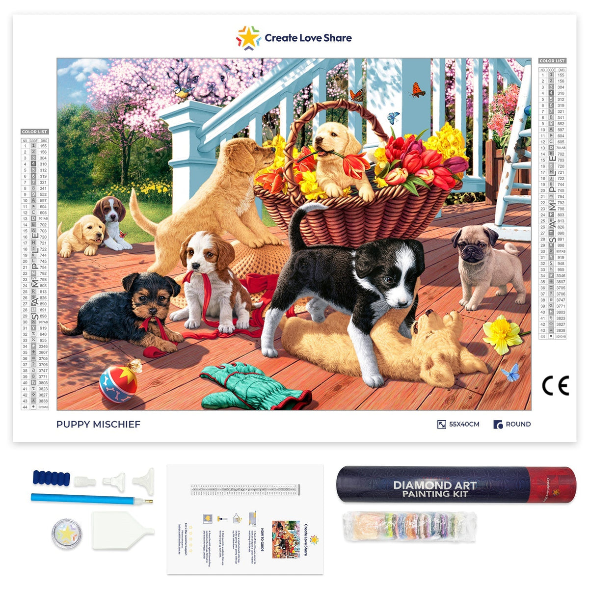 Puppy Mischief Diamond Art Painting Kit