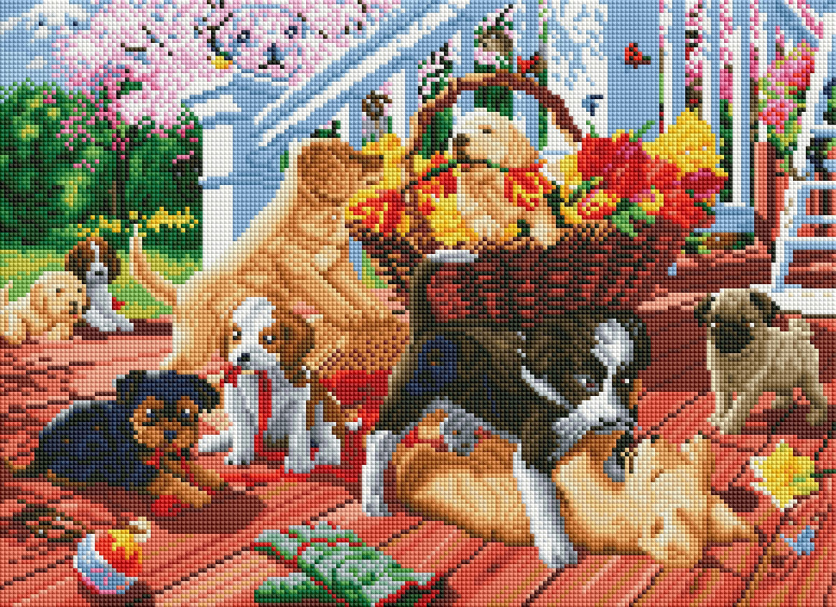 Puppy Mischief Diamond Art Painting Kit